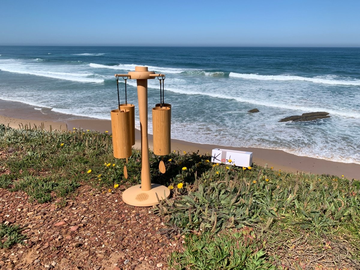 Koshi Chimes Set of 4 with Stand. Elements Terra/Aqua/Aria/Ignis ...